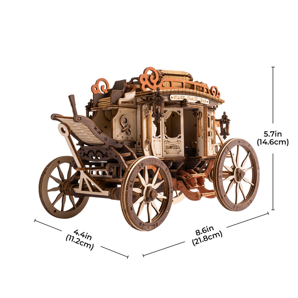ROKR Stagecoach Mechanical Music Box | 3D Wooden Puzzle | Robotime