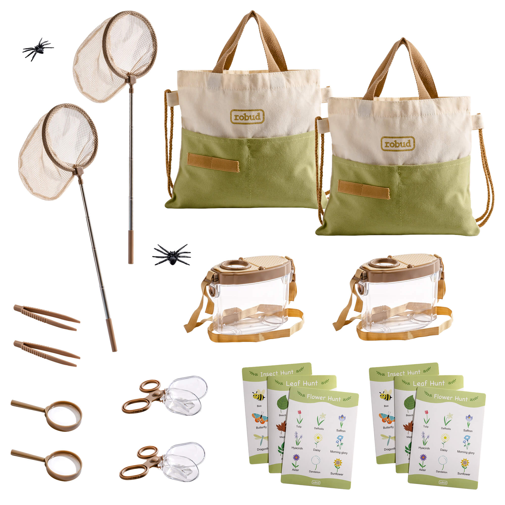 ROBUD Dual Kids Explorer Kit, Bug Catcher Kit with Costume Kit, Green ...