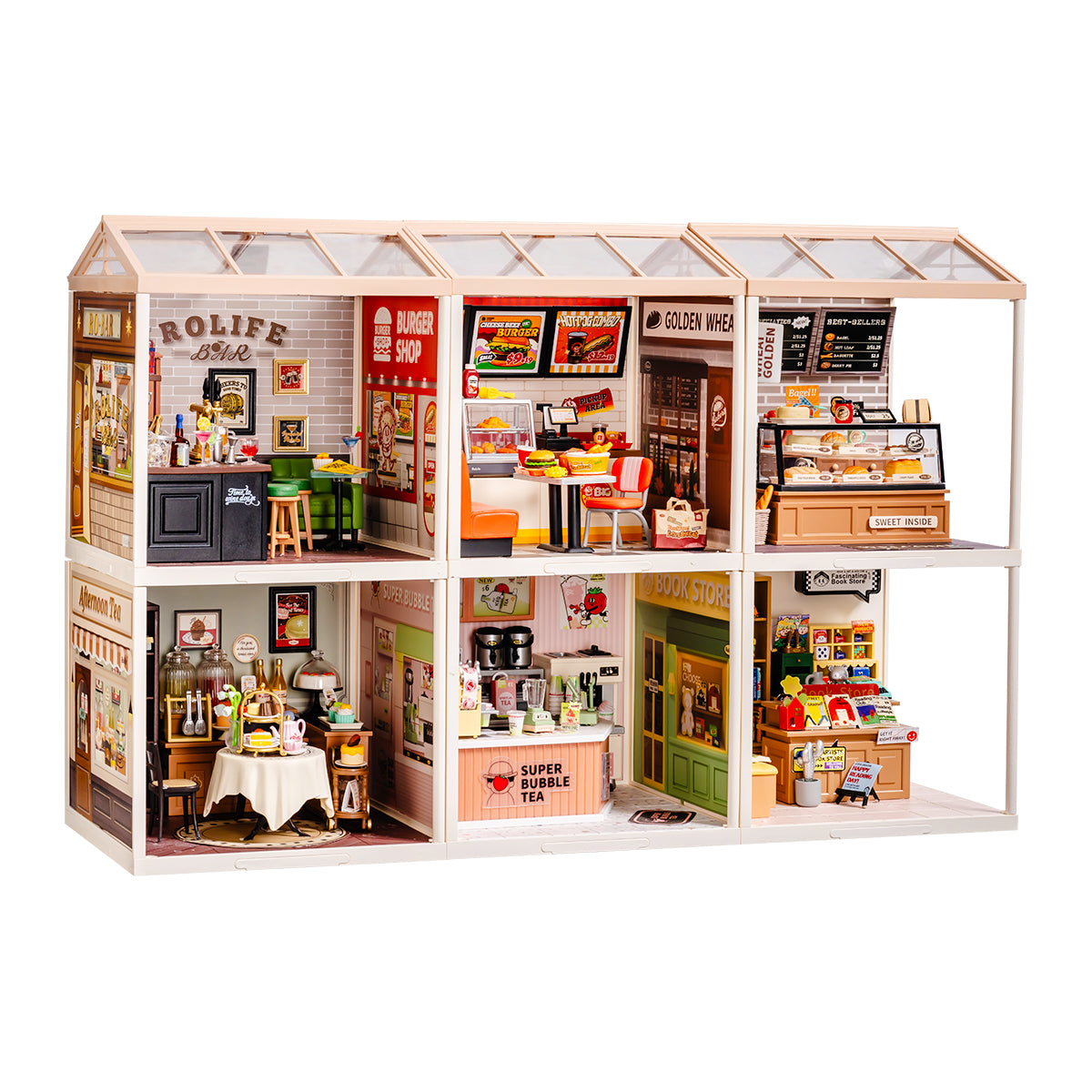 Rolife Super Creator 6 in 1 Six Grid DIY Miniature House | Robotime