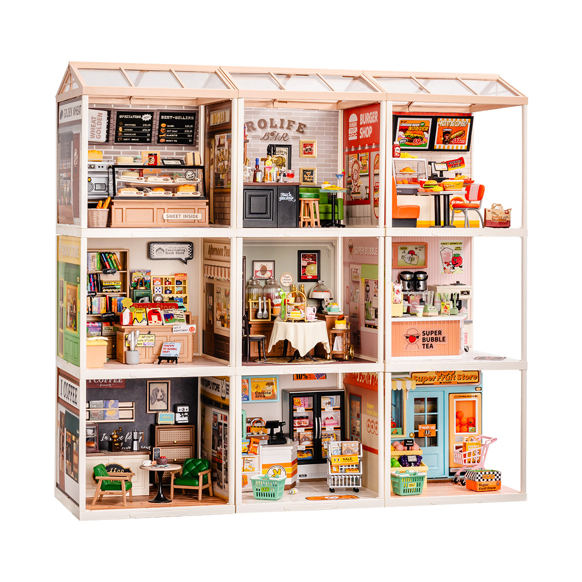 Rolife Super Creator 9 in 1 Nine Grid DIY Miniature House | Robotime