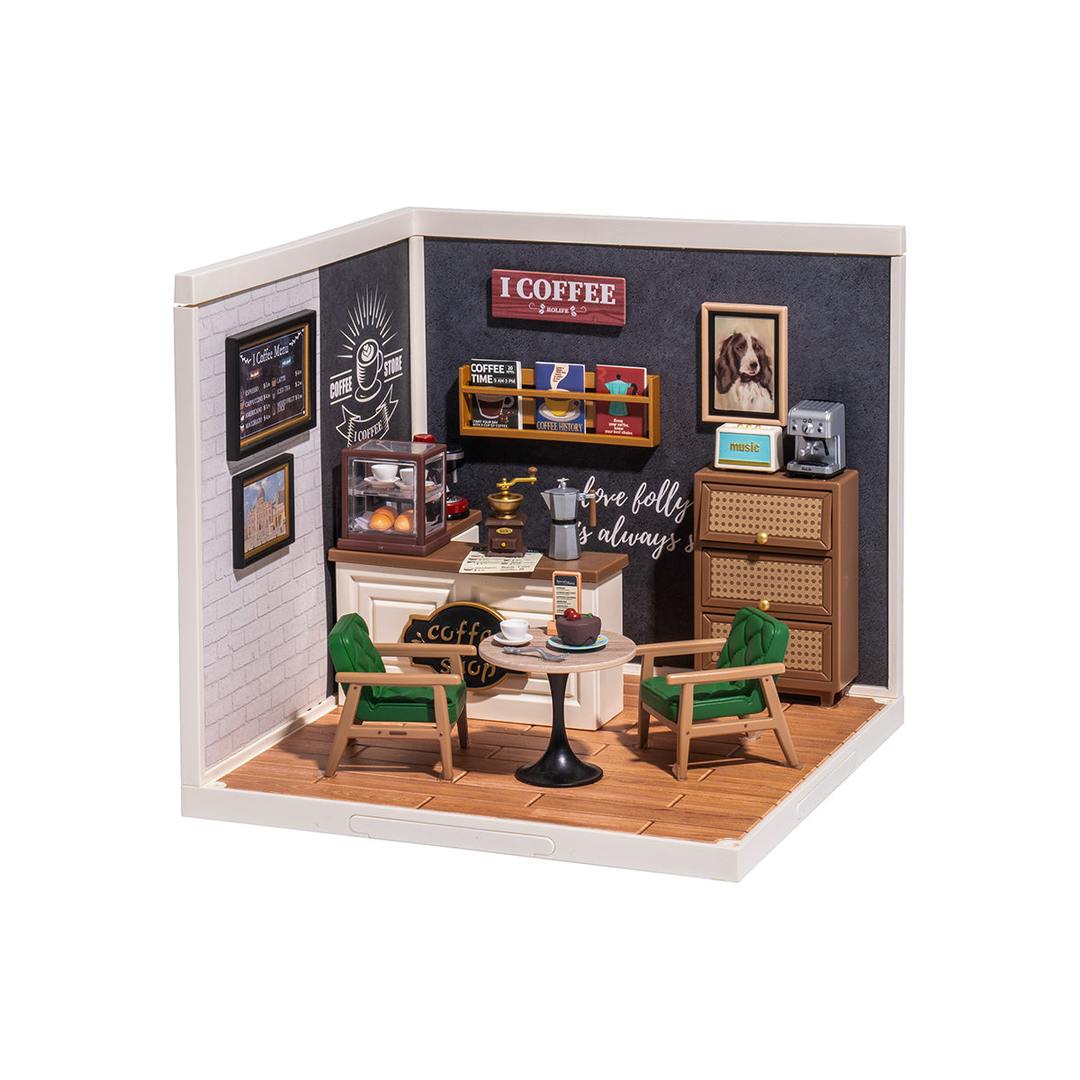 Rolife Daily Inspiration Cafe DIY Miniature House DW001 | Robotime