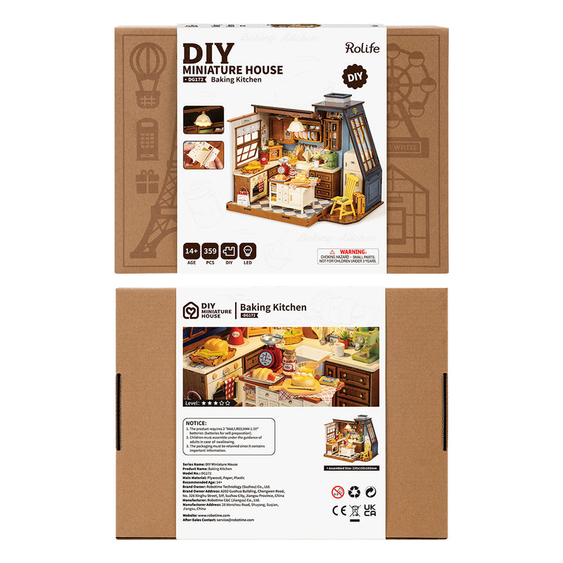 Rolife Baking Kitchen DIY Miniature House DG172 | Robotime