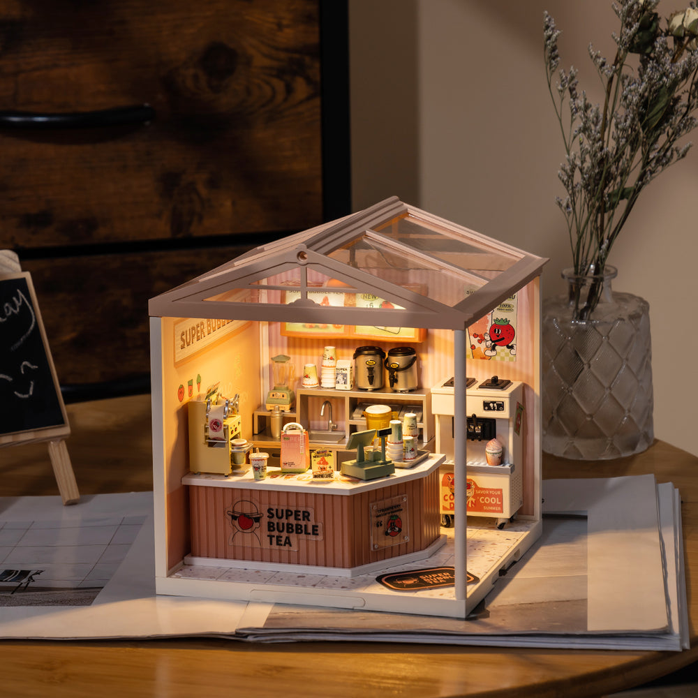Rolife Plastic DIY Miniature House | Dubble Joy Bubble Tea | Robotime