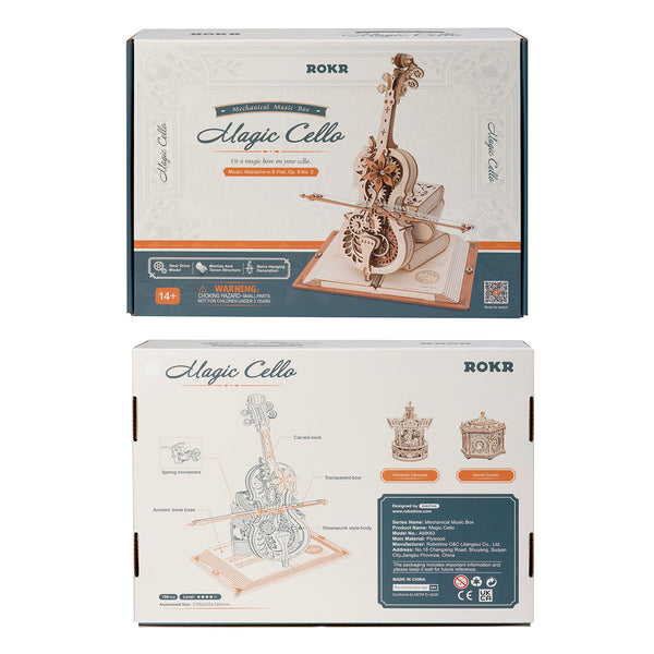 ROKR Magic Cello Music Box 3D Wooden Puzzle | Robotime Online