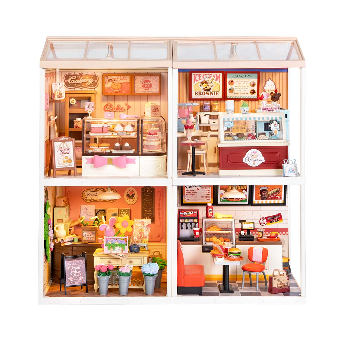Rolife Super Creator Plastic Diy Mini House 4 in 1 Four Grid | Robotime ...