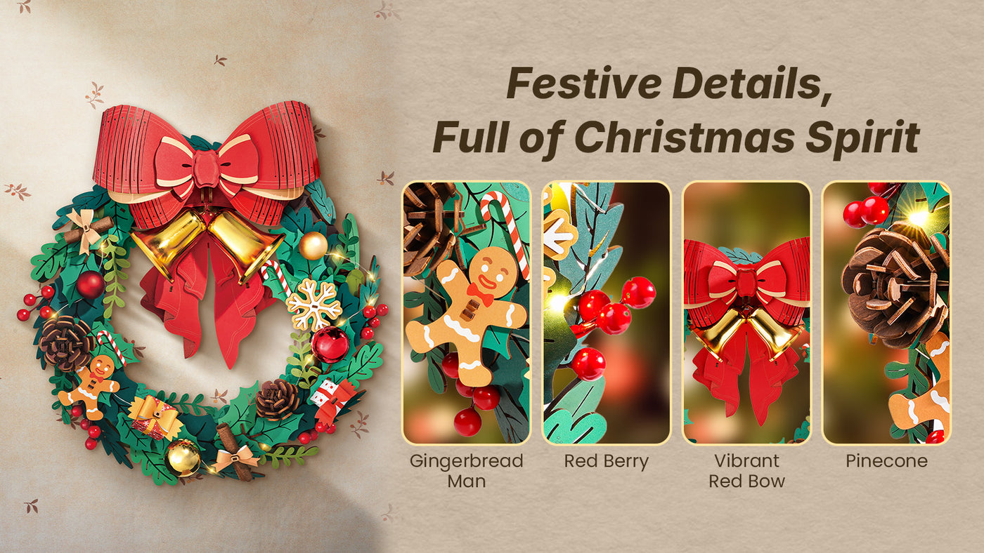 [Community Only] Rolife Christmas Wreath 3D Wooden Puzzle TGL04 | Robotime