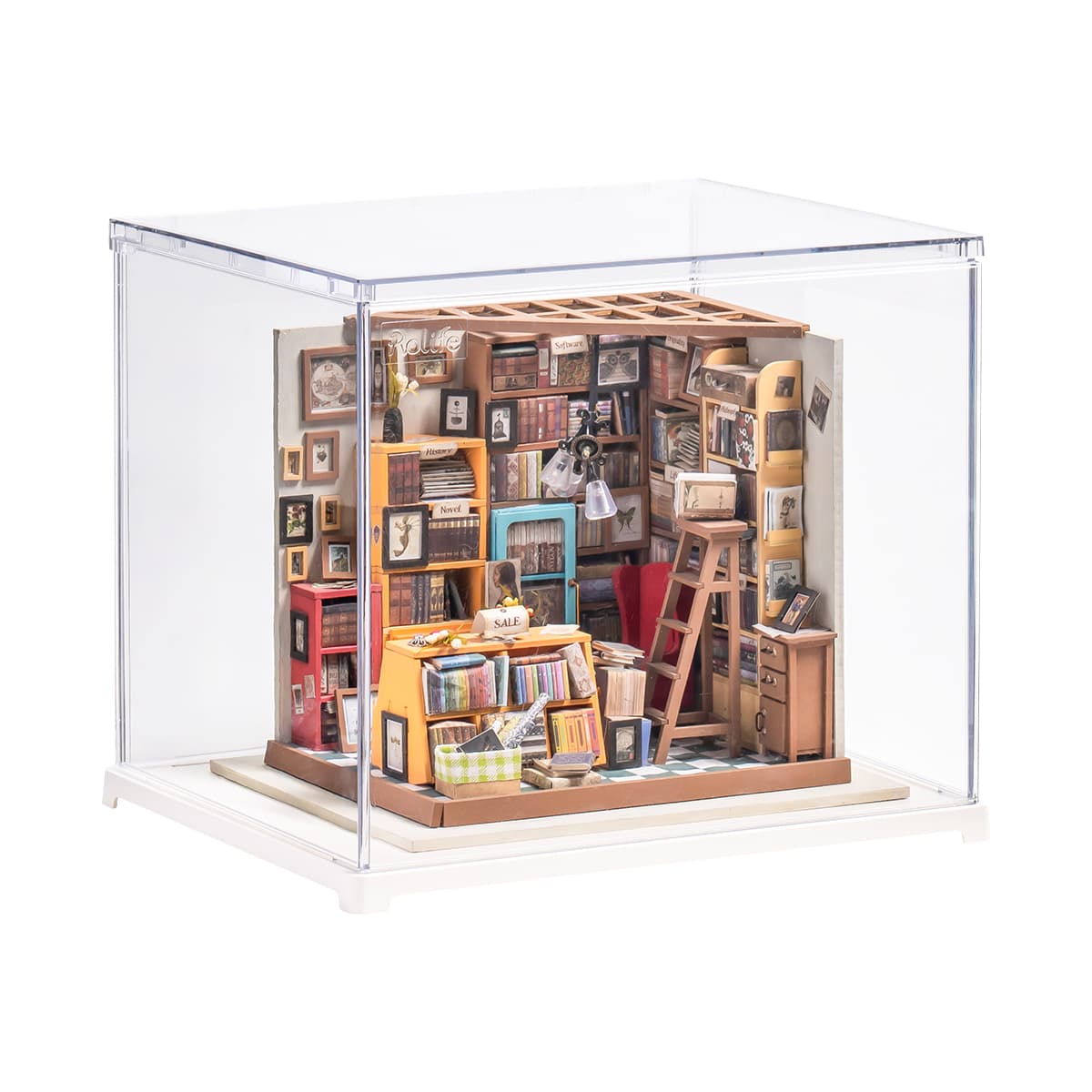 Rolife Sam's Study Library DG102 with Display Box DF03L | Robotime