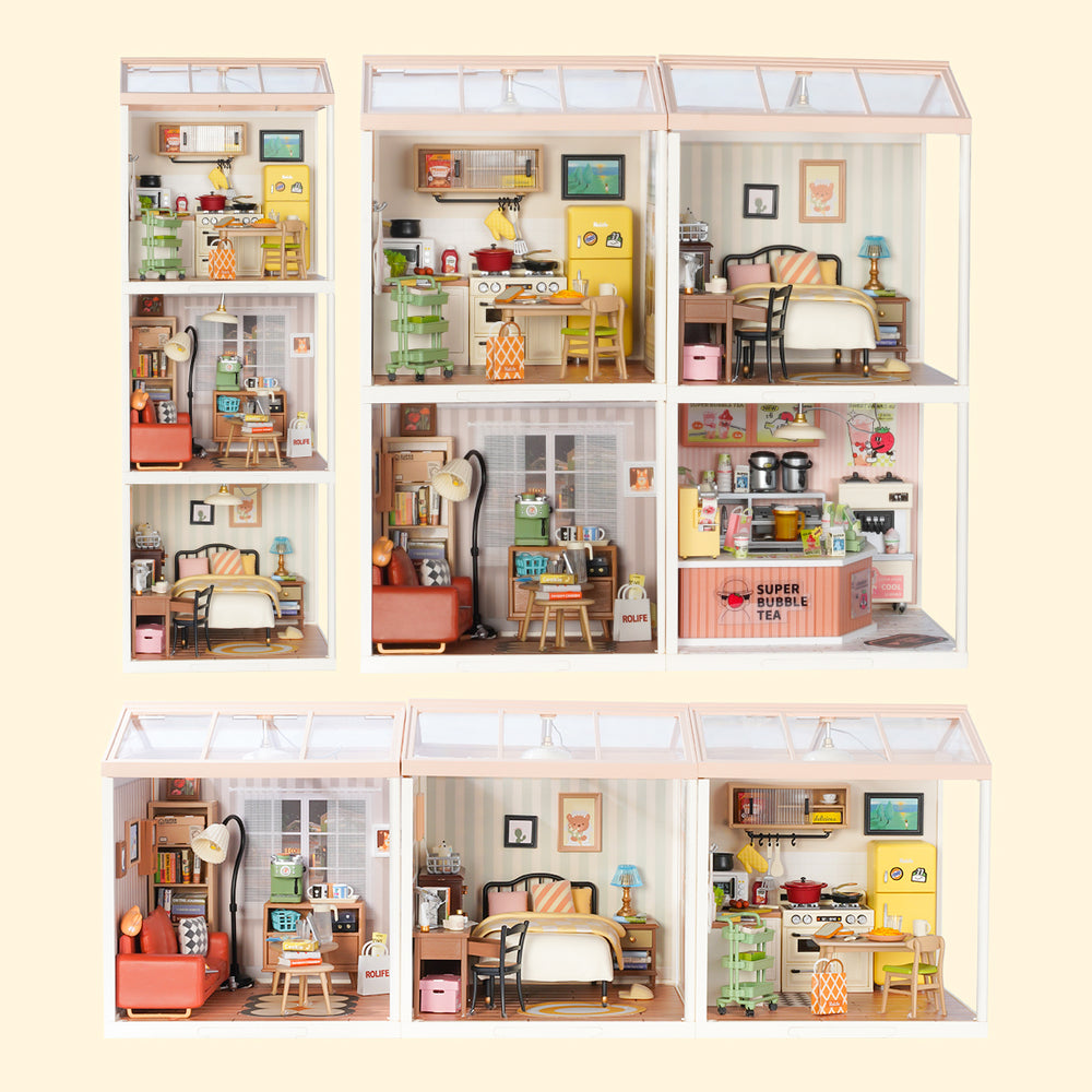 Rolife Cozy Living Lounge Super Creator Miniature House DW007 | Robotime