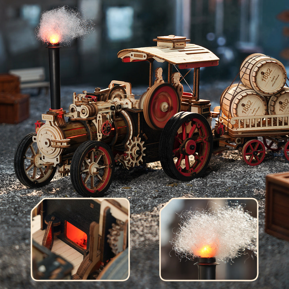 ROKR Steam Engine Mechanical 3D Wooden Puzzle LKA01 | Robotime Online