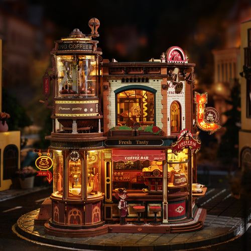 ROKR Dream Coffee Factory Music Box Wooden 3D Puzzle EAB02 | Robotime ...