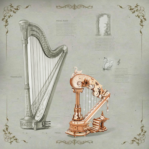 ROKR Magic Harp Music Box Wooden 3D Puzzle AMK71 | Robotime Online
