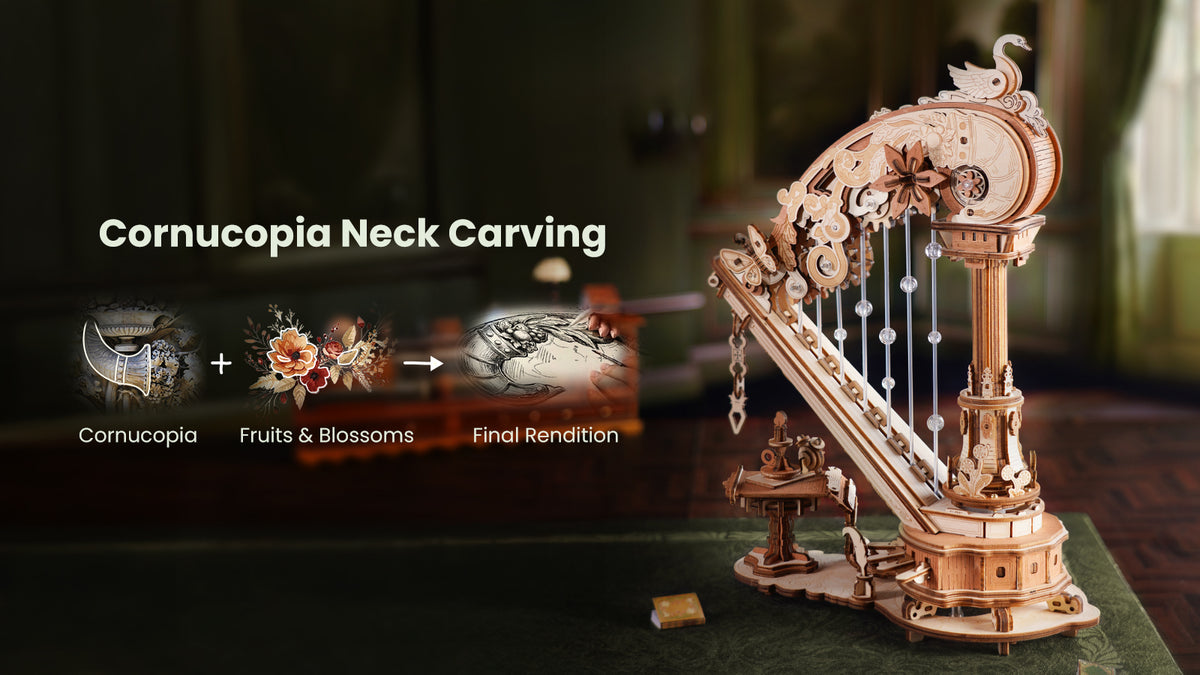 ROKR Magic Harp Music Box Wooden 3D Puzzle AMK71 | Robotime Online