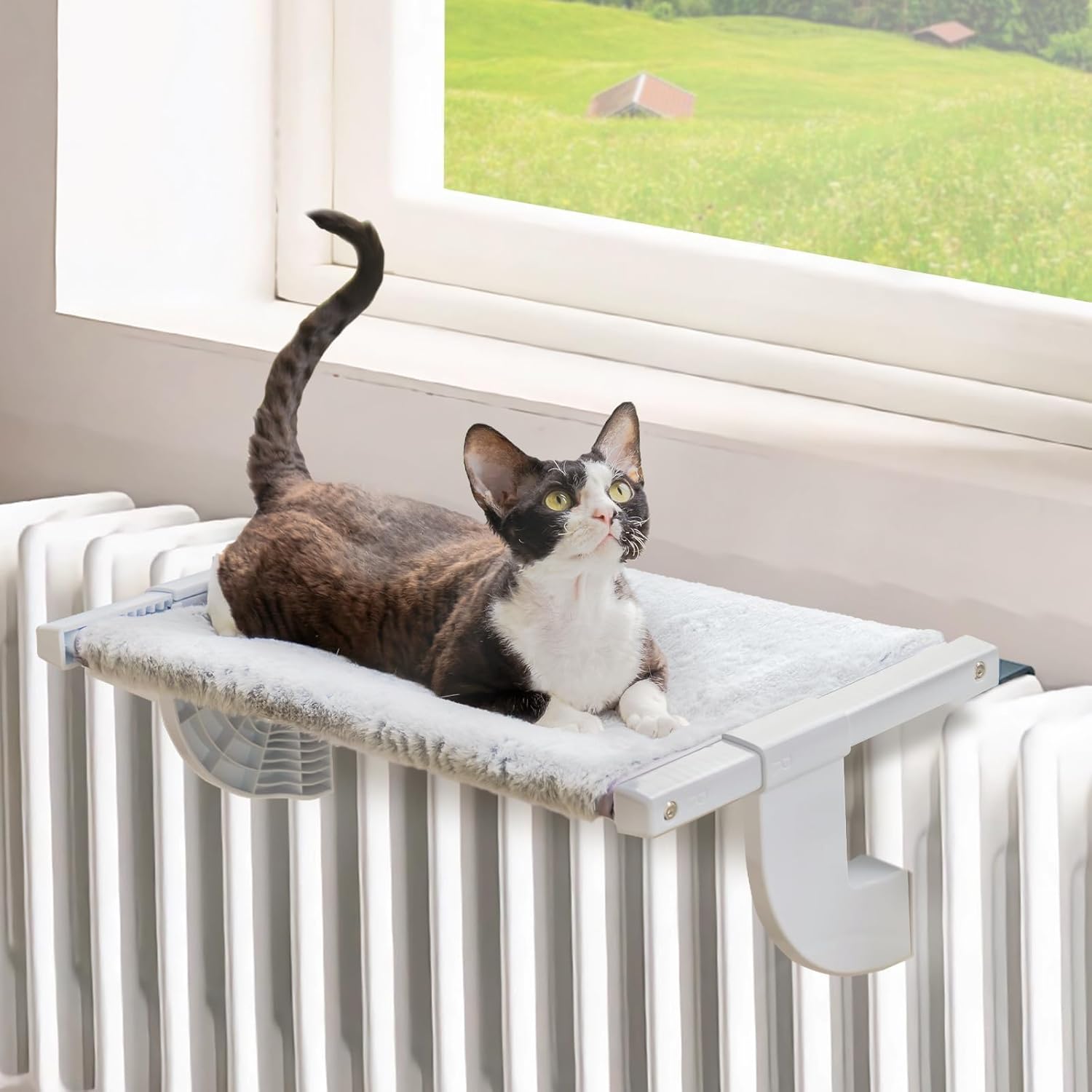 MewooFun Large Attachable Cat Window Perch for Window Sill and Bedside