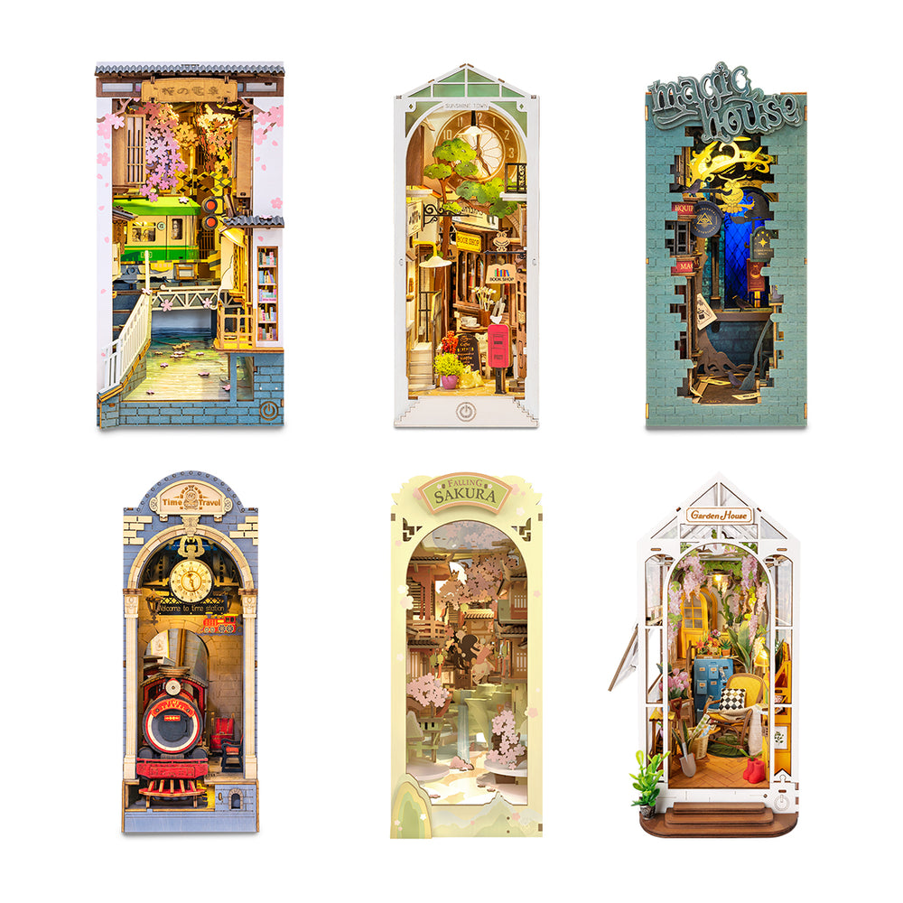 Rolife Stories in Books Series | DIY Book Nook Kit (6 Sets) | Robotime