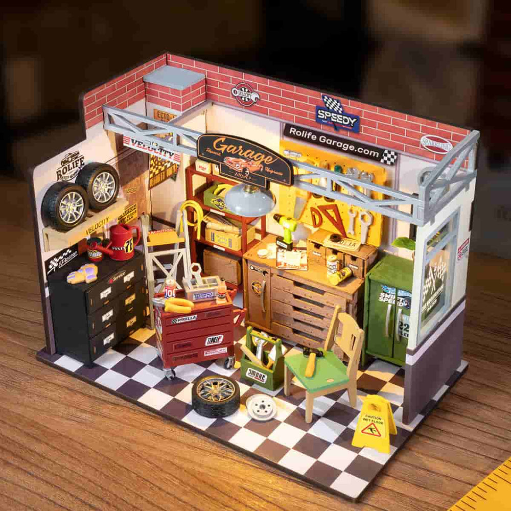 Rolife Garage Workshop DIY Miniature House Kit DG165 | Robotime
