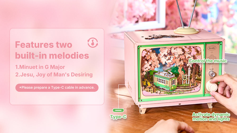 Rolife Sakura Dreamy Tour DIY Music Box 3D Wooden Puzzle AMT02 | Robotime