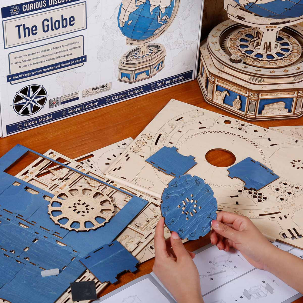 ROKR The Globe Model 3D Wooden Puzzle ST002 | Robotime Online