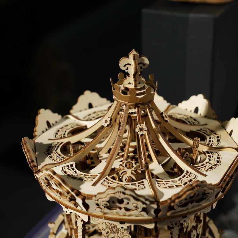 ROKR Romantic Carousel Mechanical 3D Wooden Puzzle Music Box AMK62 ...
