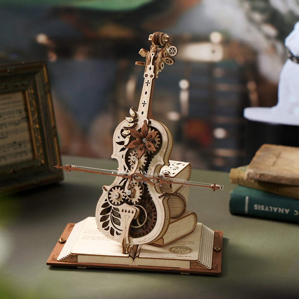ROKR Magic Cello Music Box 3D Wooden Puzzle | Robotime Online
