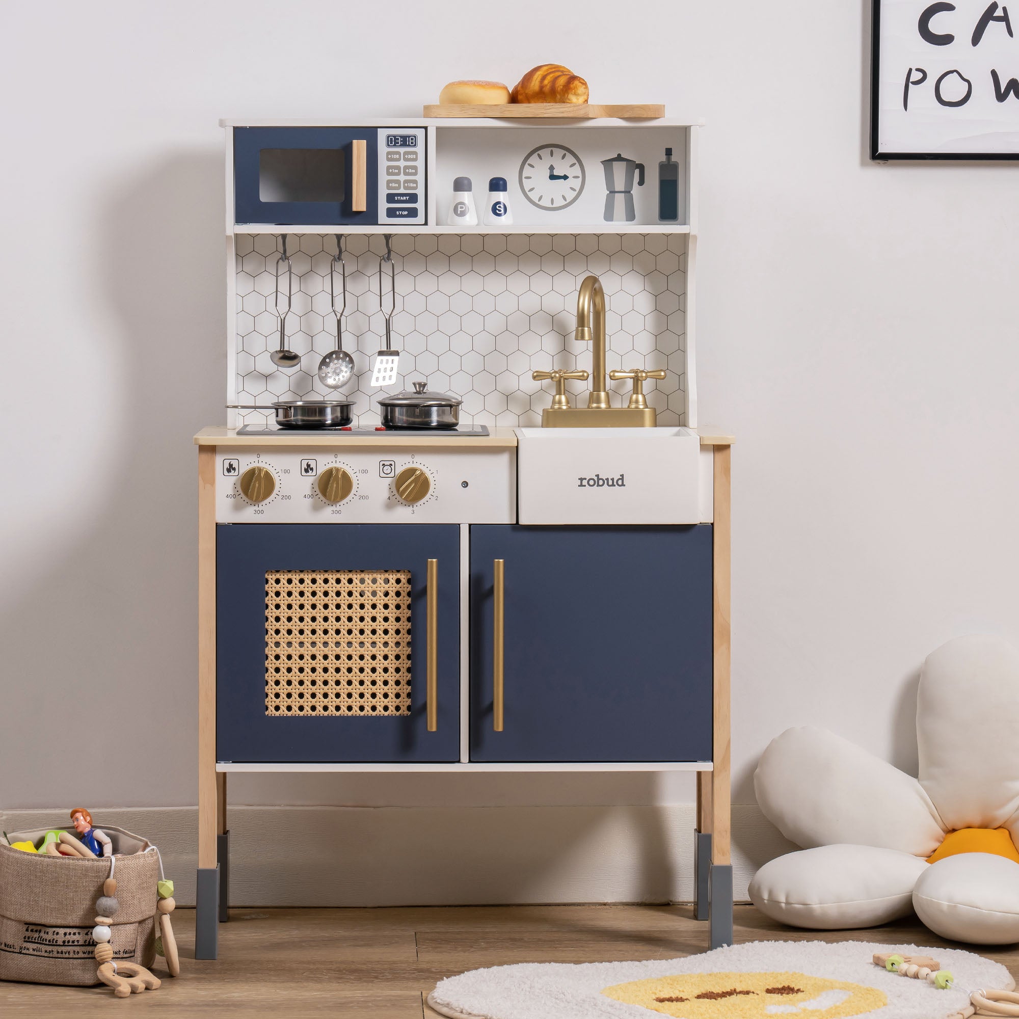 Robud Modern Vintage Pretend Play Kitchen | Robotime